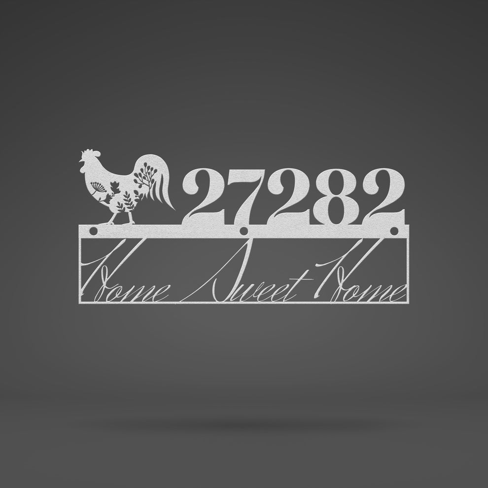 Rustic Country Farmhouse Metal Address Sign – Oakdale Design